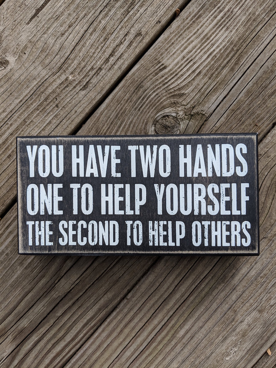 Two Hands Box Sign – The Pin For Change